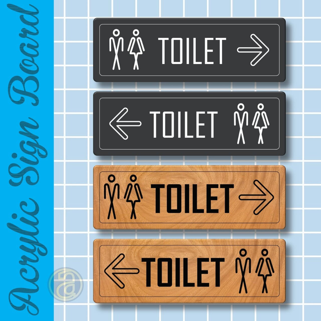 Jual Papan Tanda Petunjuk Arah Rambu Akrilik Tulisan Toilet & Tanda ...