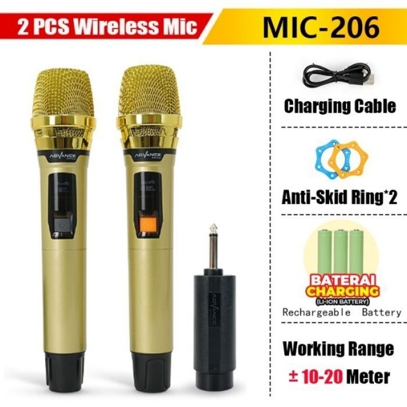 Jual {READY STOCK} ADVANCE MIC-206 DOUBLE DIGITAL MIC WIRELESS ...