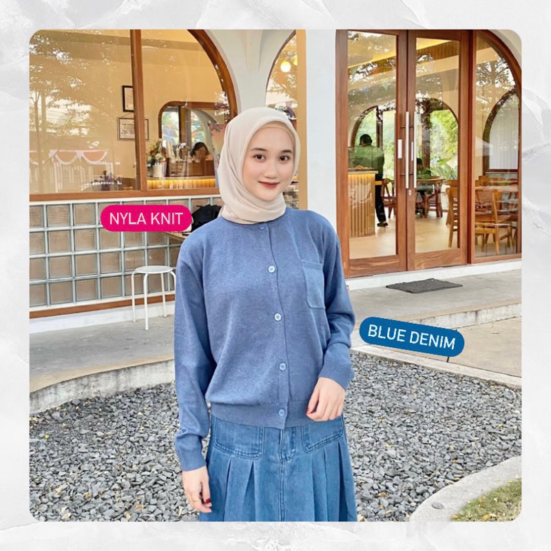 Jual kardigan Nyla knit premium (pocket polos) | Shopee Indonesia
