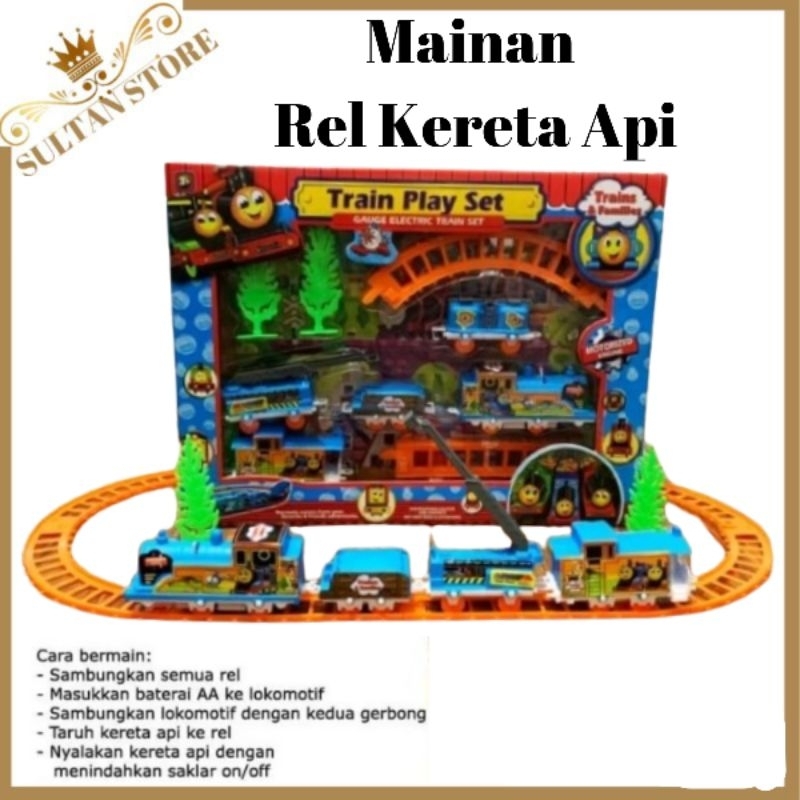 Jual Mainan rel kereta api mainan anak rel track kereta api train play set 5 gerbong free ...