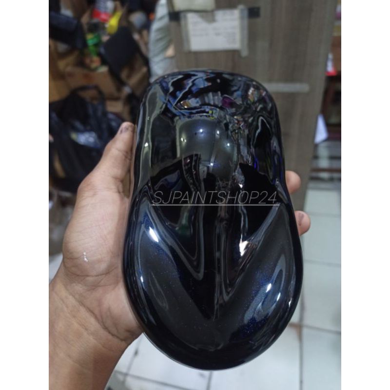 Jual CAT PU CANDY BLACK XIRALLIC | hitam metalic biru | CAT OTOMOTIF ...
