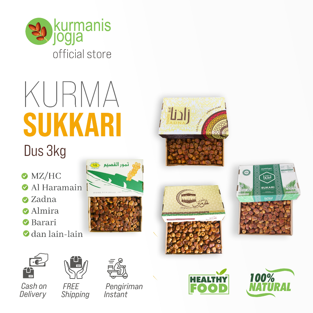 Jual Kurma Sukkari 1 dus 3kg karton sukari basah premium 100% asli ...