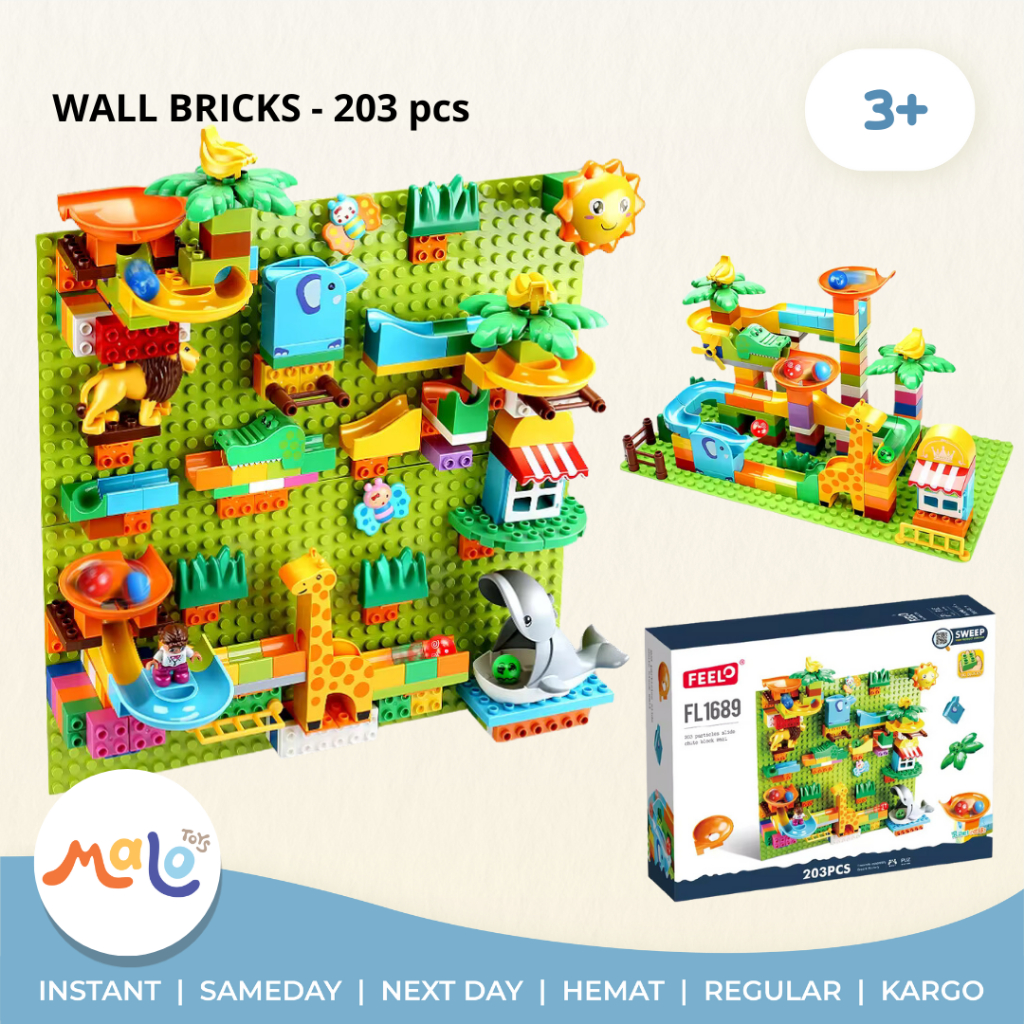 Jual MALOTOYS - FEELO 203 Pcs Bricks Building Blocks 203 pcs Mainan Balok Anak Brick Block Kids ...