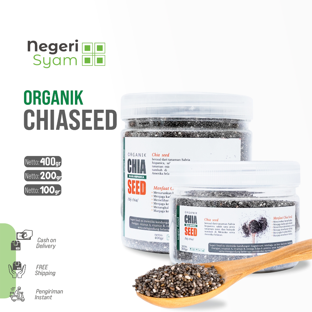 Jual Chia seed Organic Premium Mexico Grade A Best Quality Chiaseed Black Original untuk Diet ...