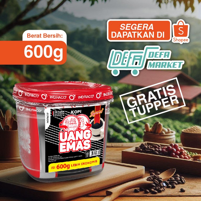 Jual Uang Emas Kopi Special Tupper 600g (Bonus toples) | Shopee Indonesia