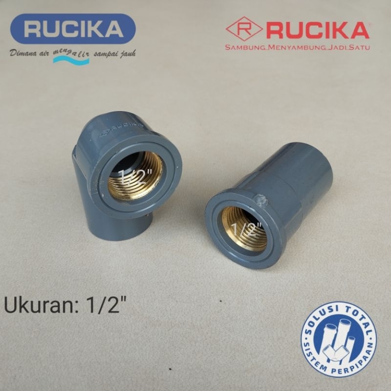 Jual FAUCET ELBOW //FAUCET SOCKET DRAT DALAM KUNINGAN PVC AW RUCIKA 1/2 INCH | Shopee Indonesia
