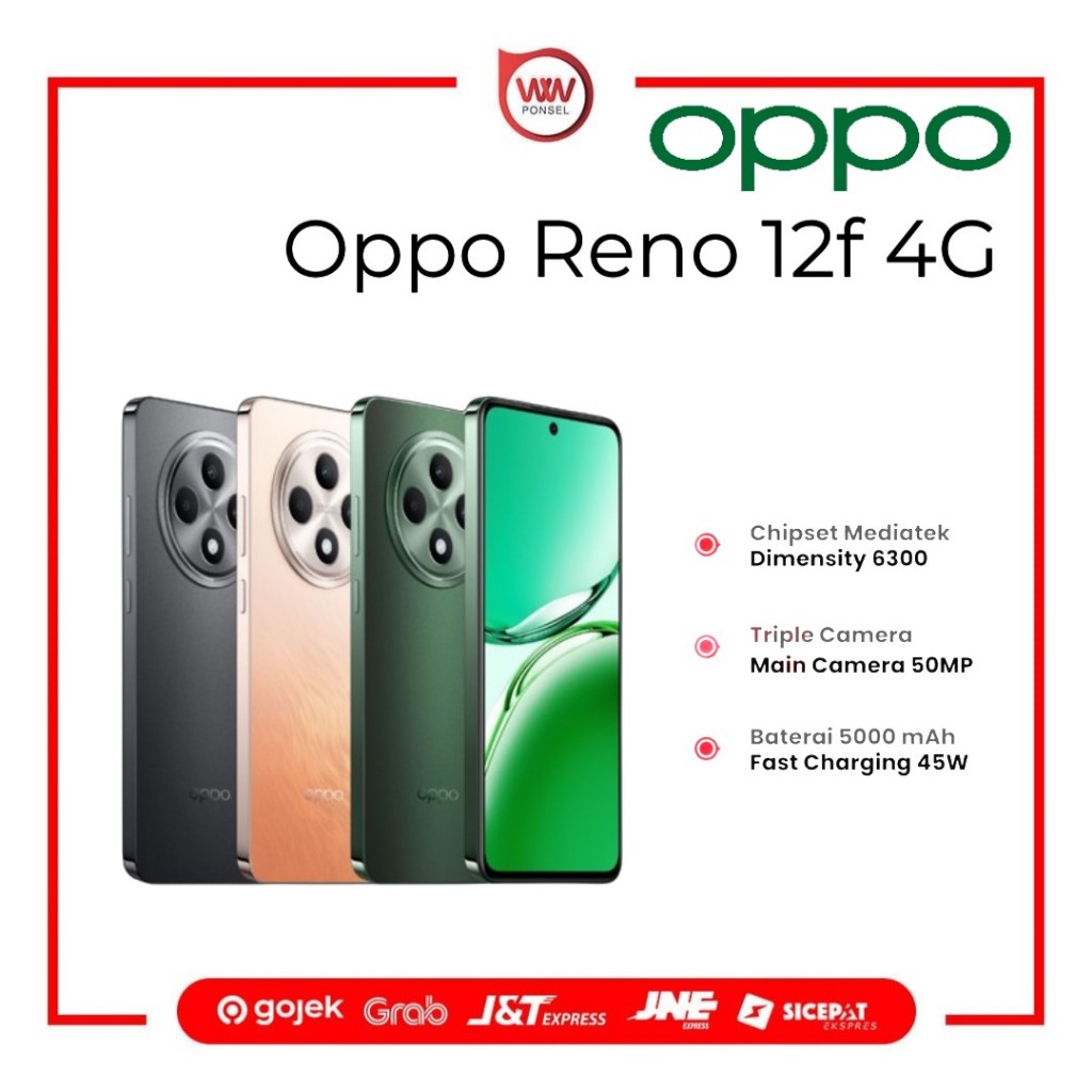Jual Hp Oppo Reno 12F 4G Ram 8GB Internal 256GB Garansi Resmi | Shopee ...