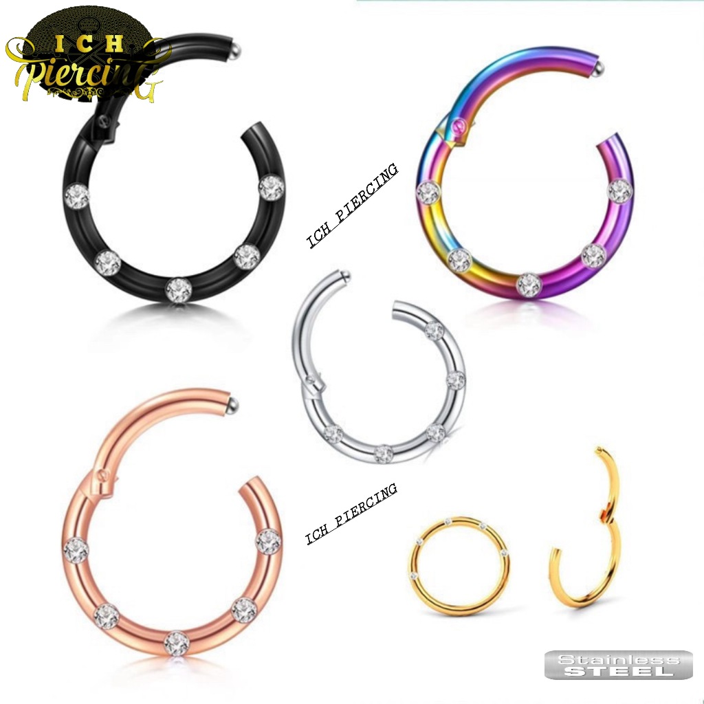 Jual ICH Anting ring permata piercing earrings stainless steel ...