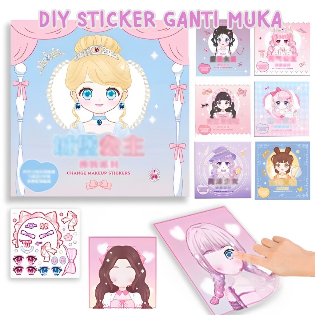 Jual Stiker Ganti Muka Make Up Sticker Ekspresi Girl Keterampilan ...