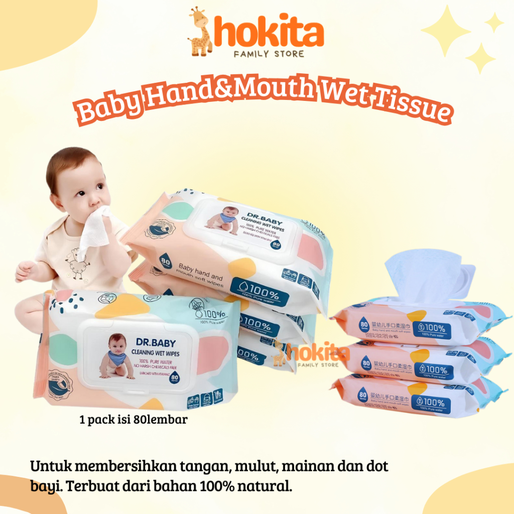 Jual Wet Tissue / Tisu Basah Baby Wipes Non Alcohol Non Parfum 80 ...