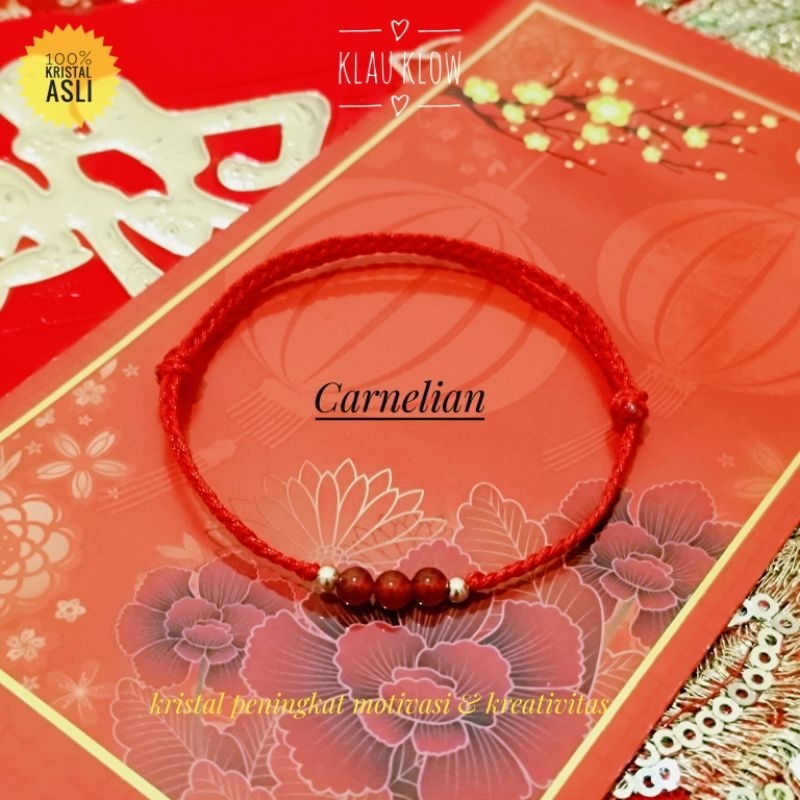 Jual Gelang tali merah keberuntungan triple kristal 4mm,100% kristal ...