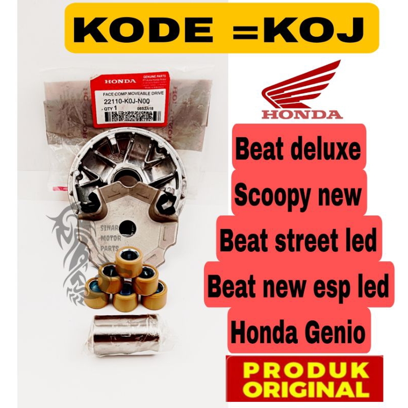 Jual RUMAH ROLLER ASSY SET ORIGINAL HONDA KOJ, GENIO, BEAT DELUXE, SCOPY NEW, BEAT ESP LED, BEAT ...