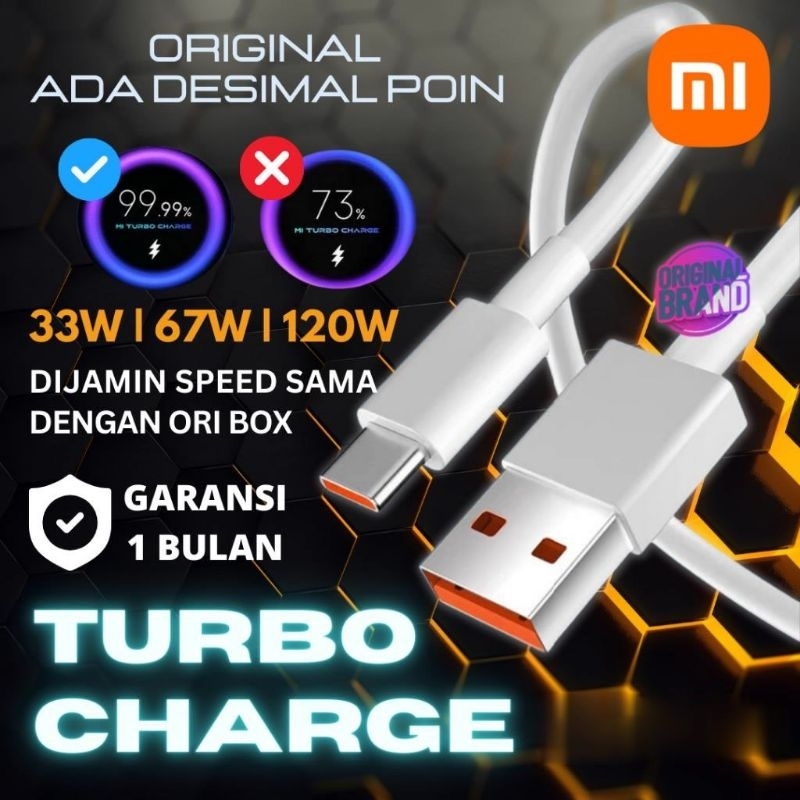Jual KABEL DATA XIAOMI ORIGINAL 100% TYPE C 33W 55W 65W 67W 120W TURBO MAX SUPER FAST CHARGING ...