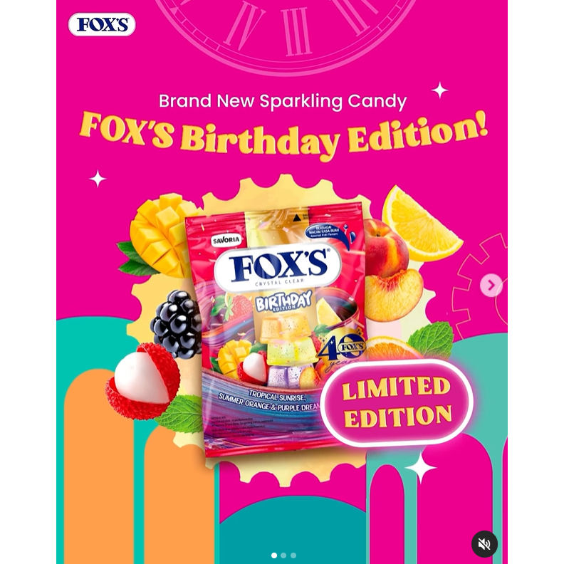 Jual Fox's Birthday Edition Permen Aneka Rasa Buah Isi 2 x 80gram ...