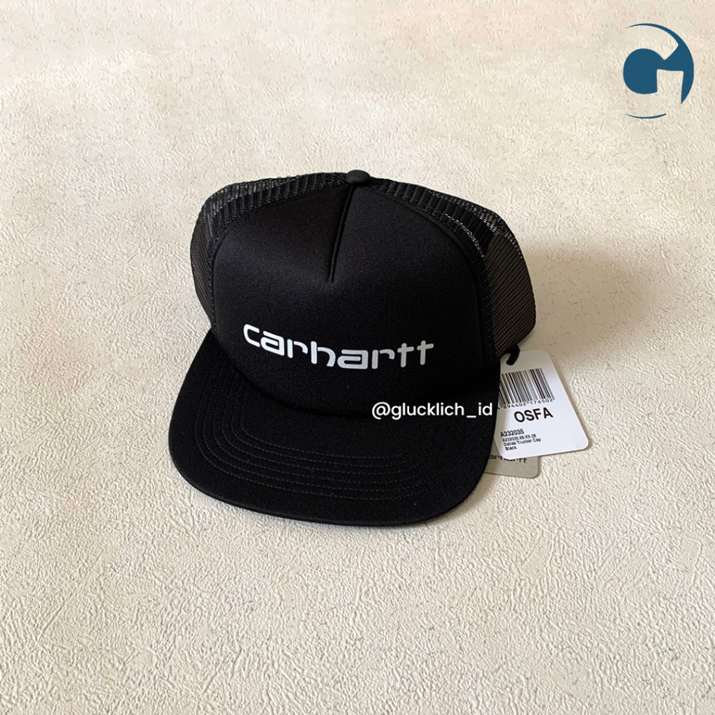 Jual Carhartt WIP, Dallas Trucker Cap in Black | Shopee Indonesia