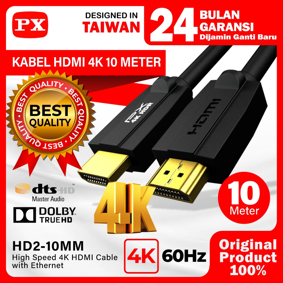 Jual Kabel HDMI to HDMI 10 Meter Ultra HD 3D 4K HDMI Cable ARC PX HD2 ...