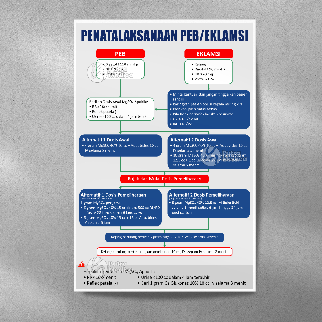 Jual Poster Kesehatan Penatalaksanaan PEB Eklamsi A3+ / Gambar Edukasi ...