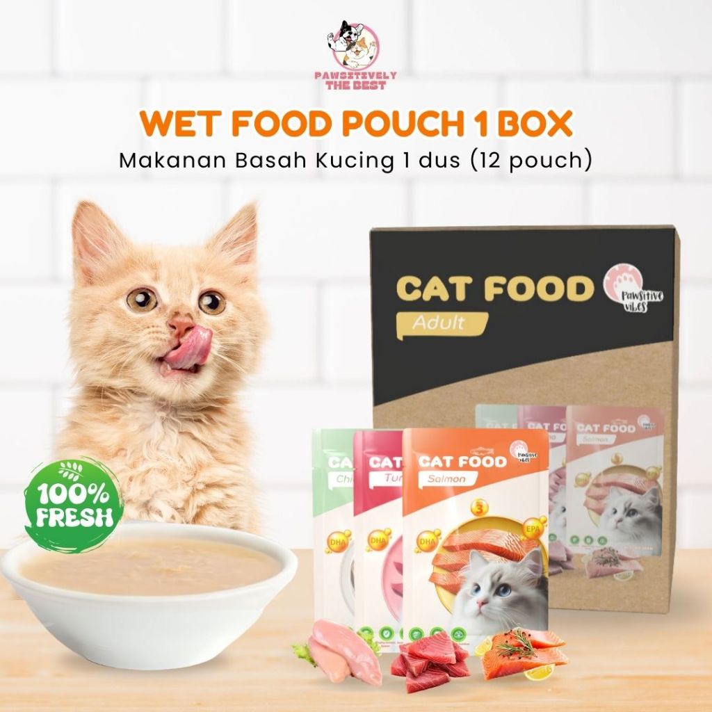 Jual Paket Makanan Kucing Basah Adult 100gr isi 12pcs - Wet Food Pouch ...