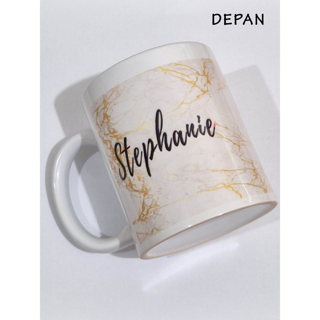 Jual CUSTOM MUG MOTIF MARMER NAMA TANPA MINIMAL ORDER ( BISA SATUAN ...