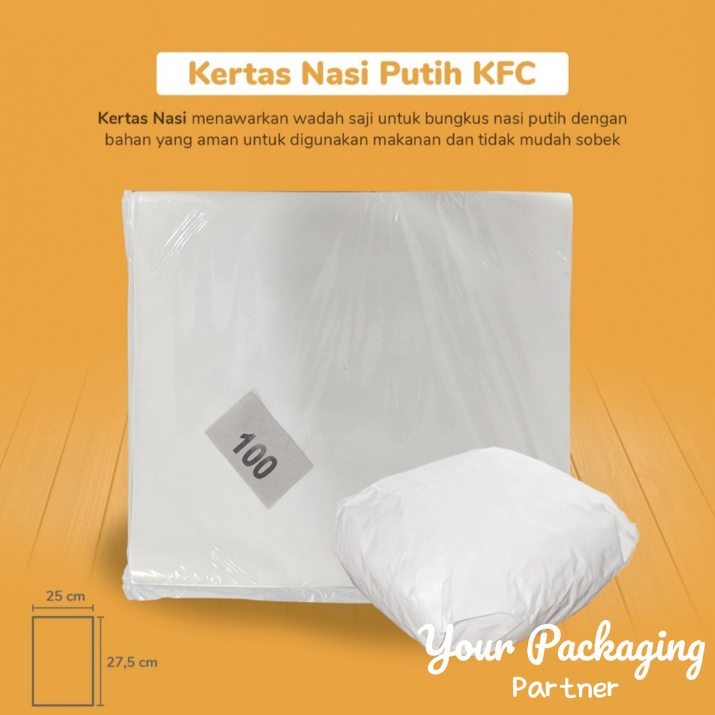 Jual KERTAS KFC NASI KFC 25X27 KUALITAS SUPER / MG PAPER BAKING / WRAP ...