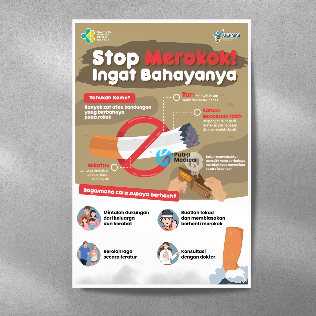 Jual Poster Kesehatan Stop Merokok A3+ / Gambar Edukasi | Shopee Indonesia