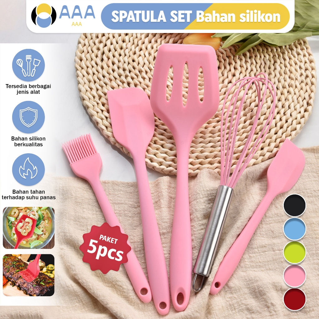 Jual (AAA) Kitchen Set 5in1 Alat Dapur Spatula Silikon / Peralatan ...