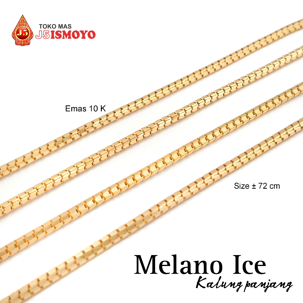 Jual J5 Ismoyo Kalung Emas 10K Polos Melano Ice Panjang Pria/Wanita ...