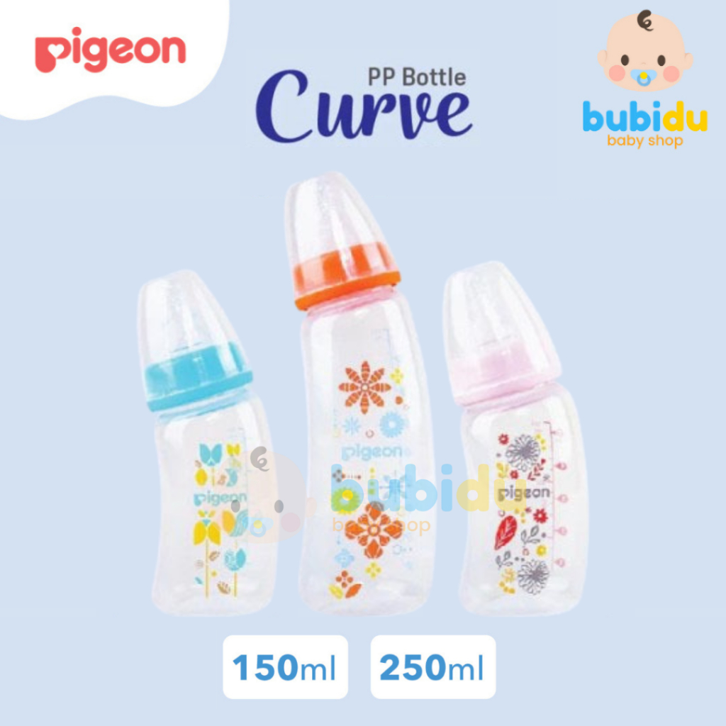 Jual Pigeon Botol PP Curve 150ml 250ml Biru Pink Orange with S-Type ...