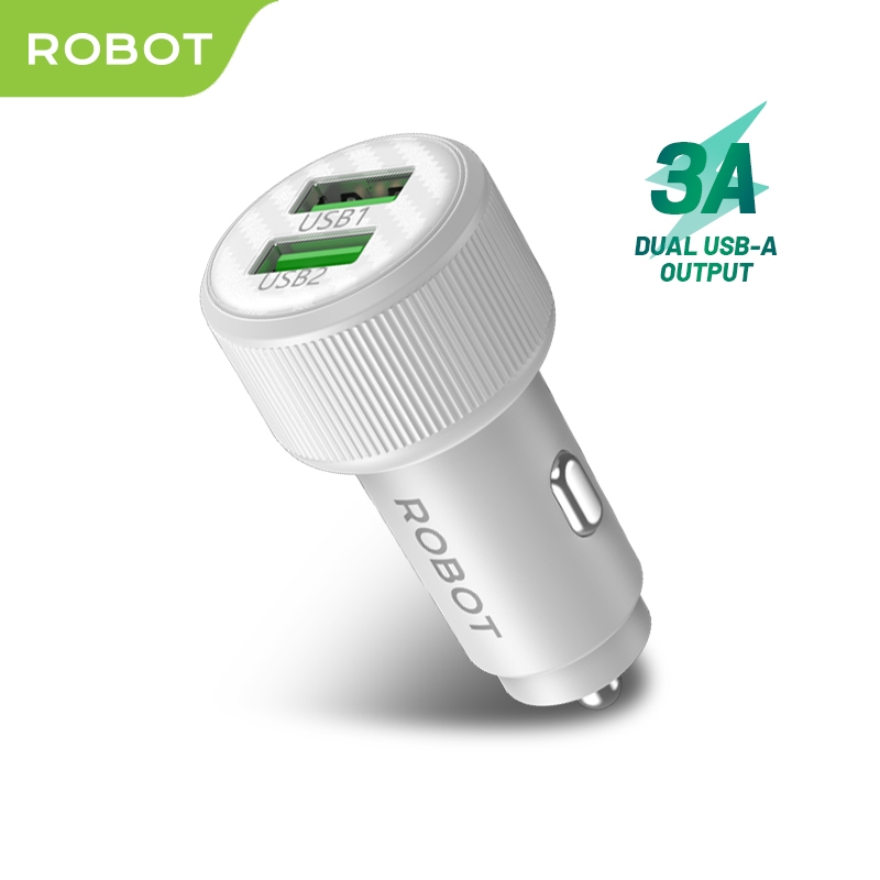Jual ROBOT Car Charger RT-C10 3A Colokan Charger Mobil 18W 3A Dual Port ...