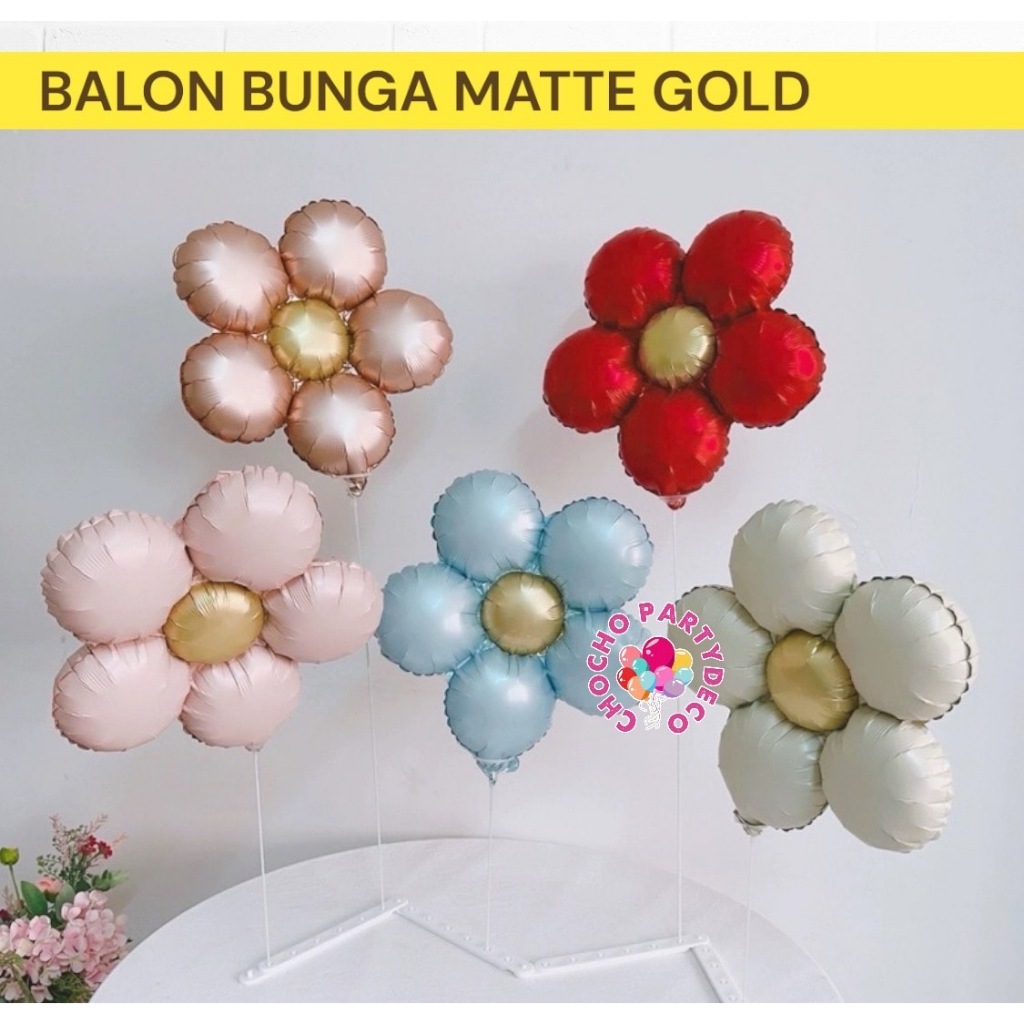 Jual Balon BUNGA MATTE GOLD / Balon Foil Bunga Daisy Gold | Shopee ...