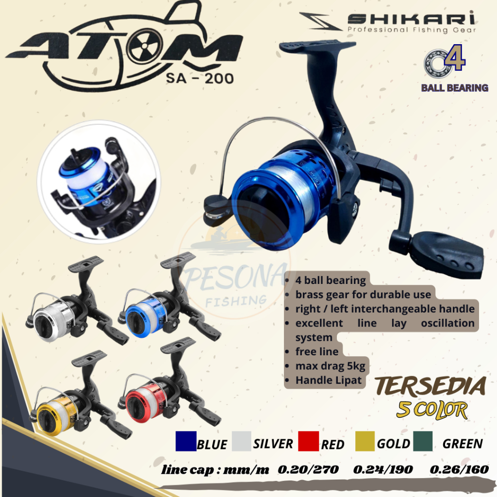Jual Reel Pancing Spool Plastik Shikari Atom 200 Berkualitas Gratis ...