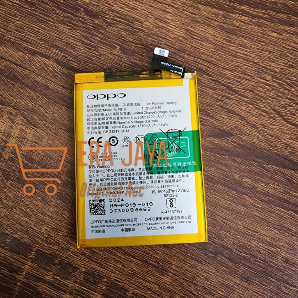 Jual Baterai Batre Oppo Reno6 CPH2235 BLP819 Original Batrei Batrai Battery Tanam Opo Reno 6 ...