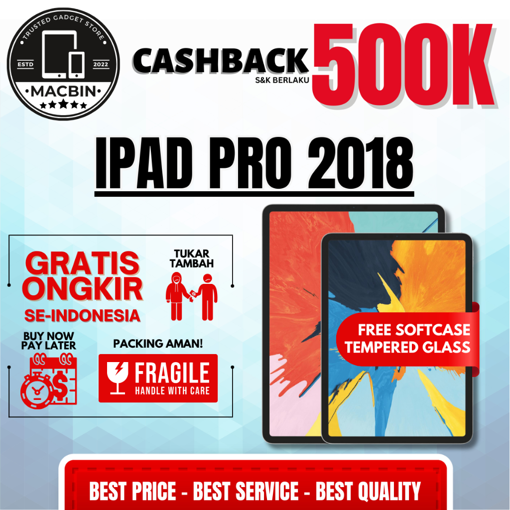Jual iPad Pro 2018 11 & 12.9 inch Wifi Cellular 1TB 512GB 256GB 64GB ...