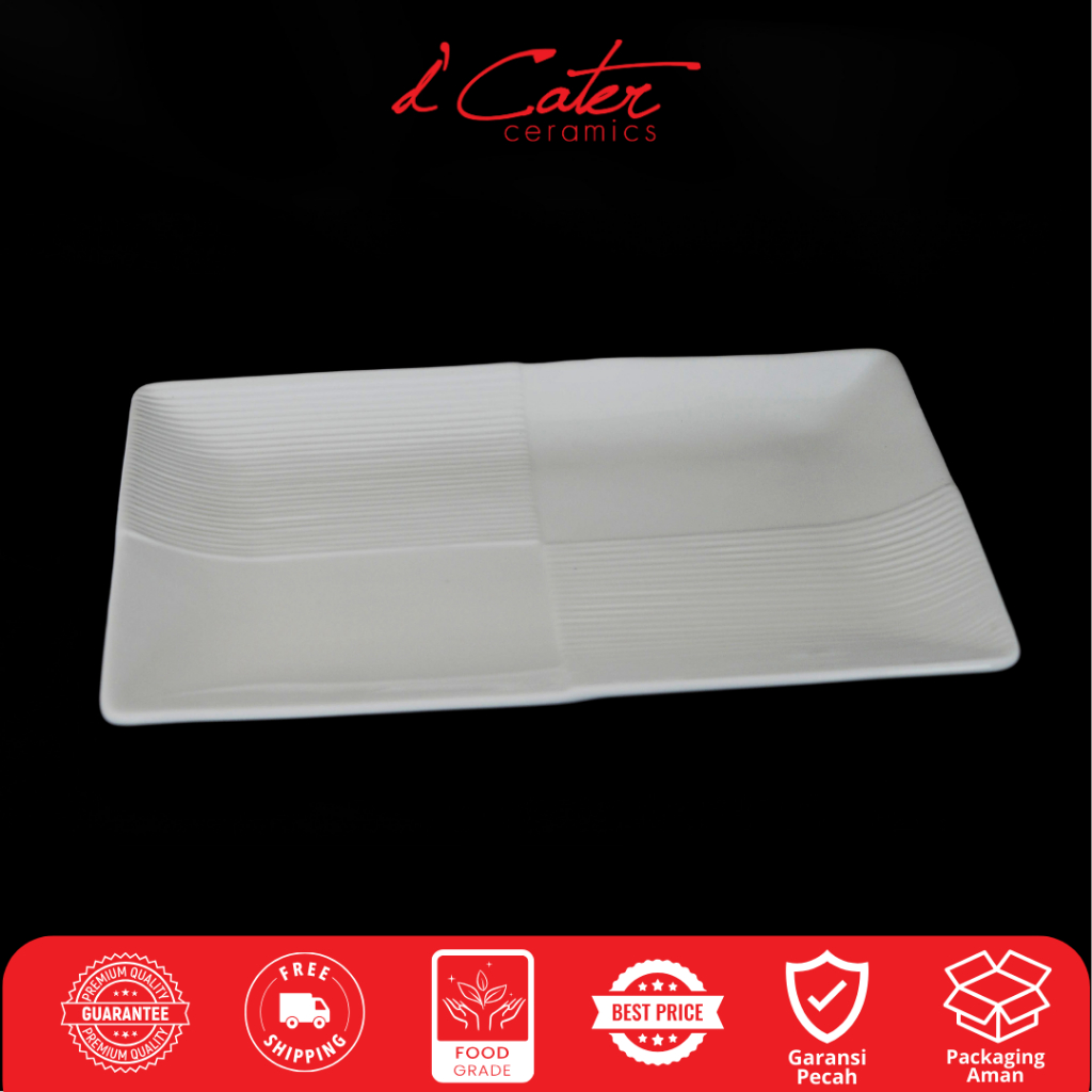 Jual Piring Saji Keramik K44 Ukuran 30 x 19 cm Piring Model Persegi ...