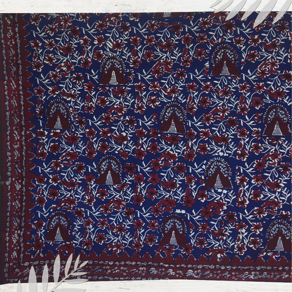 Jual Batik jambi motif candi muaro jambi kombinasi bunga tangai biru ...