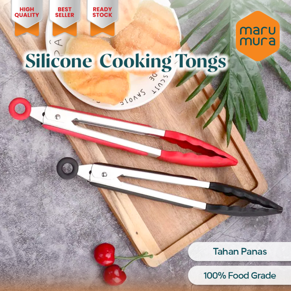 Jual Marumura Kitchen Silicone Tong | Capit Makanan Silikon | Shopee ...
