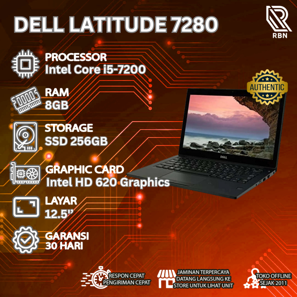 Jual LAPTOP Notebook DELL Latitude 7280 i5-7200 Gen 7 RAM 8GB SSD 256GB ...