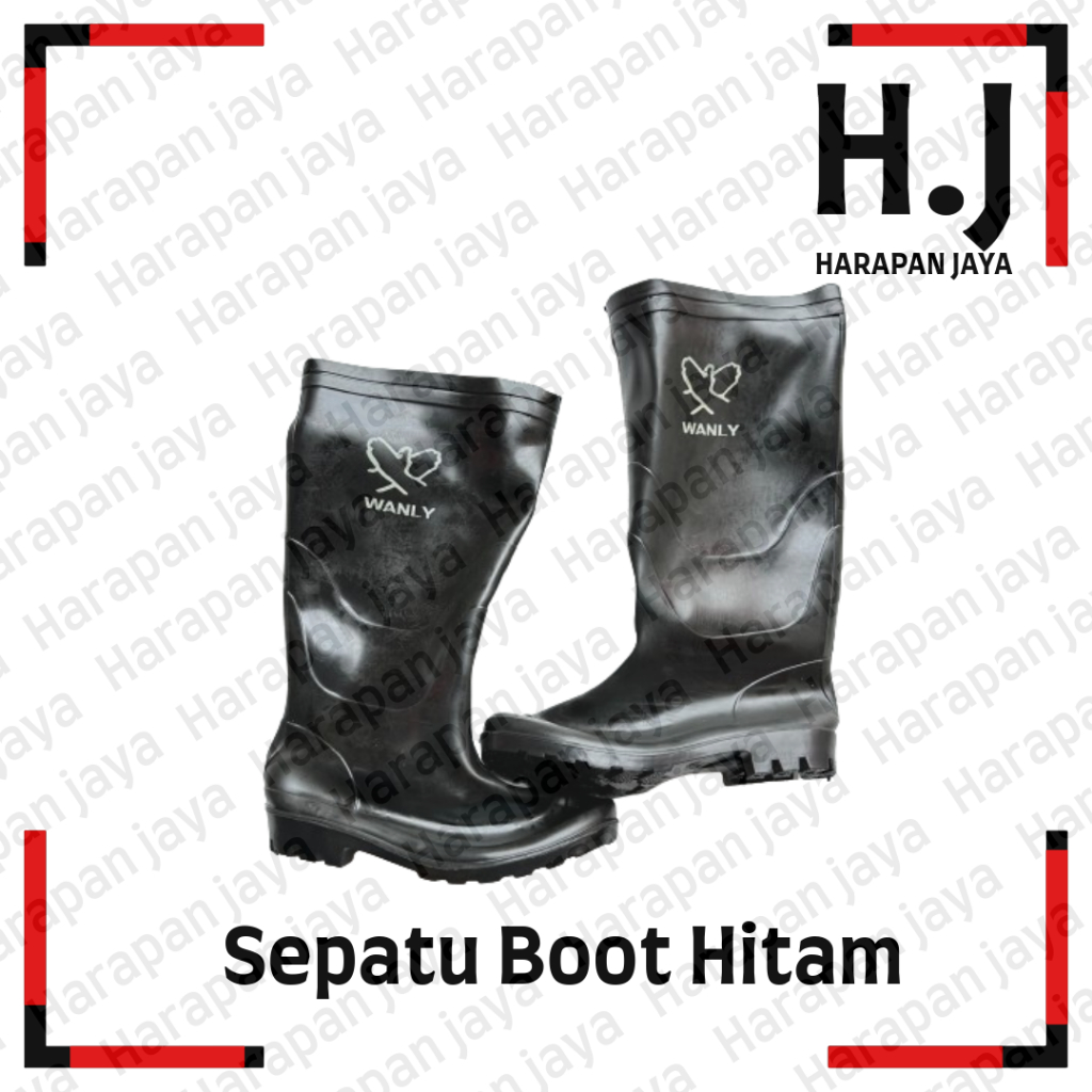 Jual Sepatu Boot Hitam Proyek / Sepatu Safety Karet / Boots Karet ...
