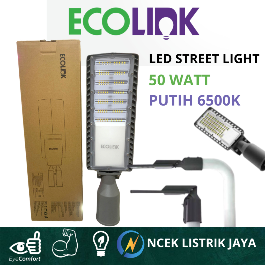 Jual Lampu Jalan LED Ecolink Street Light SL007 50 Watt PJU 50W 50 W 50Watt | Shopee Indonesia