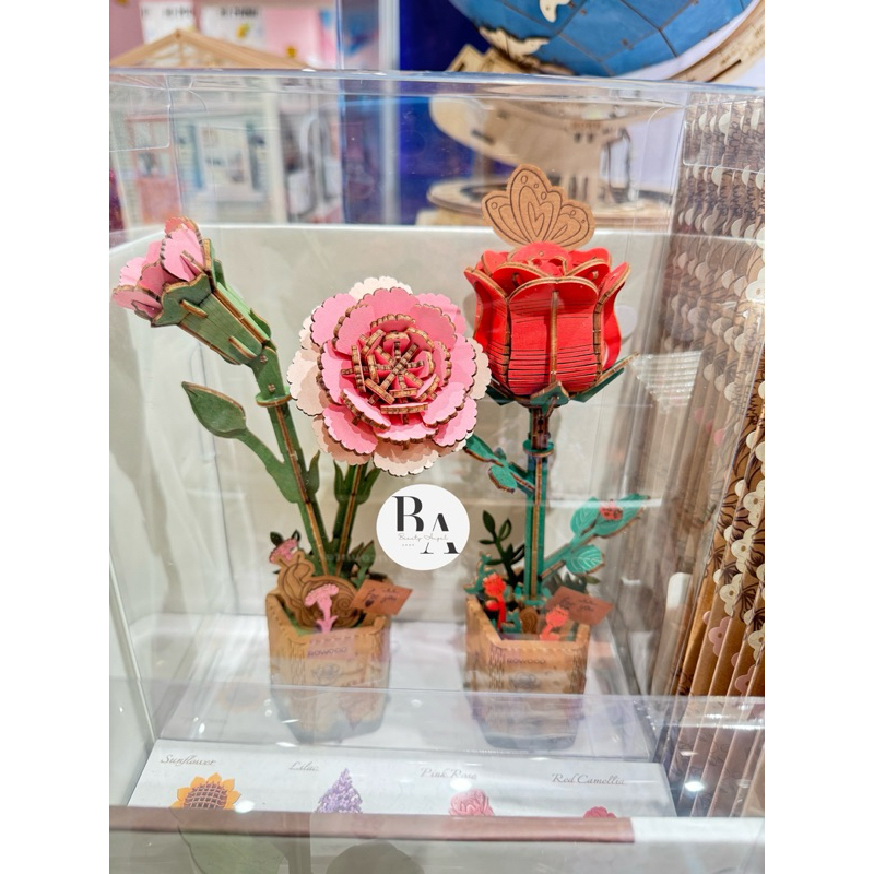 Jual TW051 ROWOOD ROBOTIME PINK CARNATION WOODEN BLOOM CRAFT KARANGAN ...