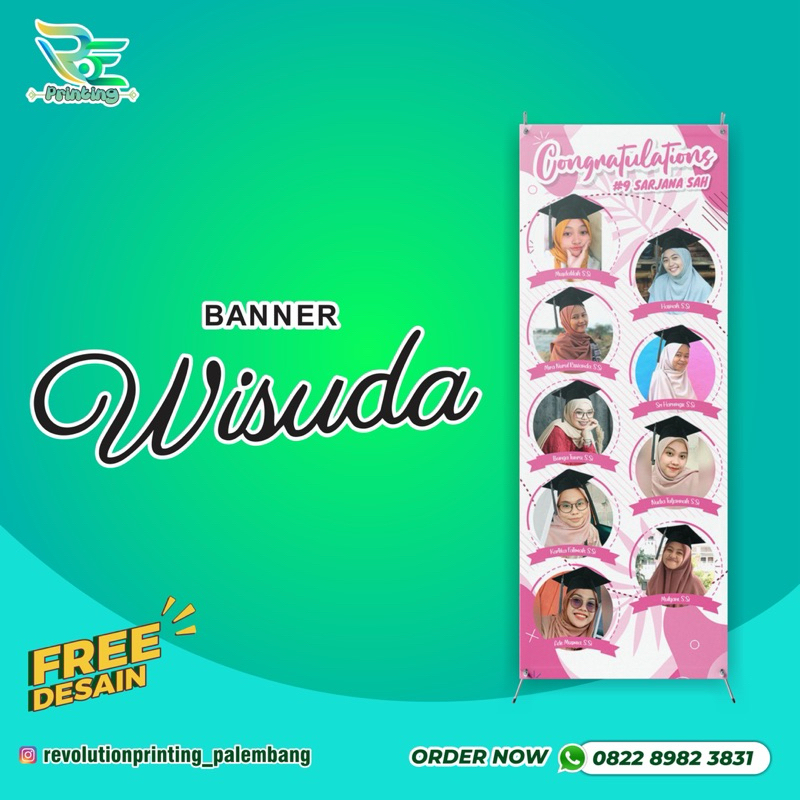 Jual X BANNER WISUDA GRADUATION KOMPRE UMKM JUALAN FREE DESAIN | Shopee ...