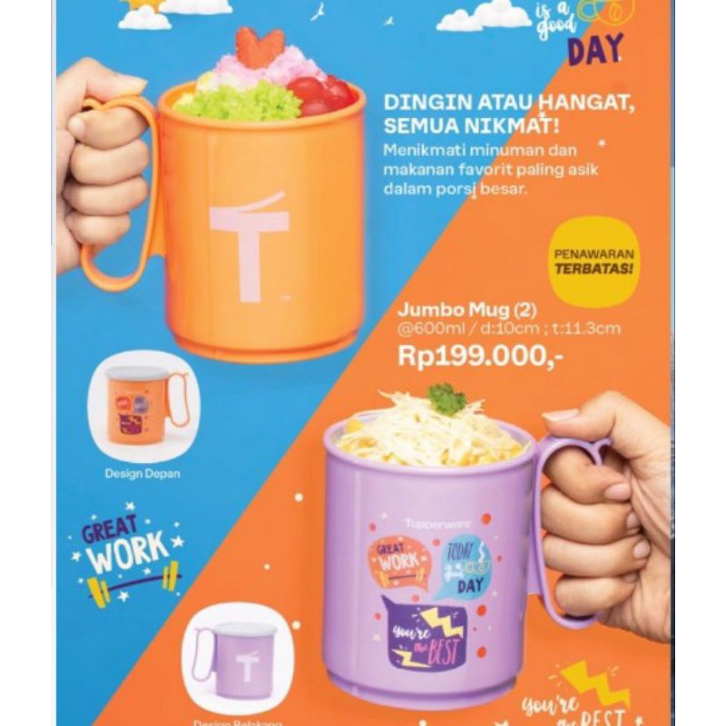 Jual original tupperware jumbo mug 600ml | Shopee Indonesia