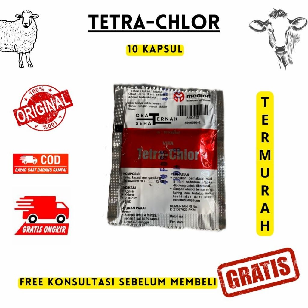 Jual TETRA CHLOR 10 Kapsul Sachet - Vita Tetrachlor Antibiotik ...