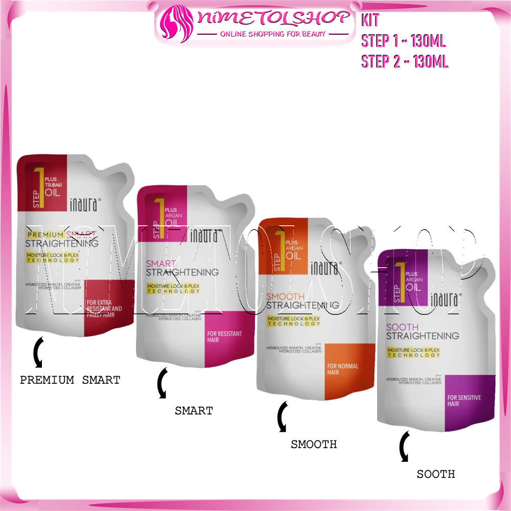 Jual (KIT) INAURA Magia Straight 130ml STEP 1 & 2 Straghtening Keratin ...