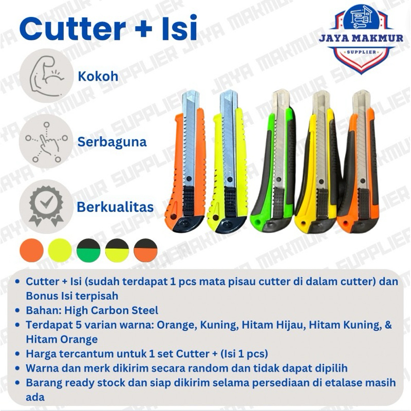 Jual Cutter Besar Serbaguna + Bonus Isi | Pisau Cutter Besar serbaguna ...