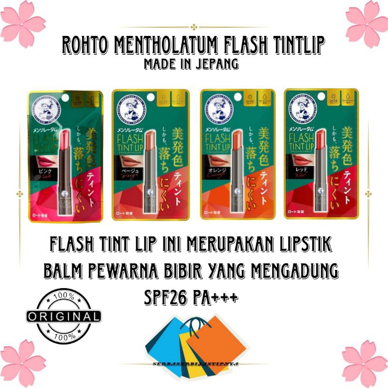 Jual READY!! ROHTO MENTHOLATUM FLASH TINT LIP ORIGINAL JEPANG/liptintjepang/lipbalmjepang ...