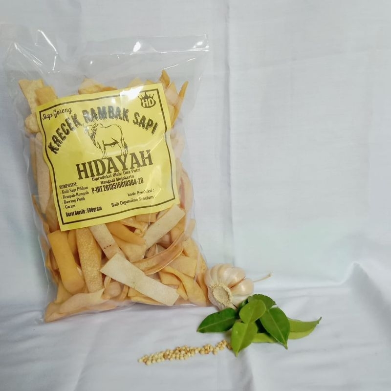 Jual Krecek Rambak Sapi Mentah Stik Lebar Super 500Gram/ Krecek Rambak ...