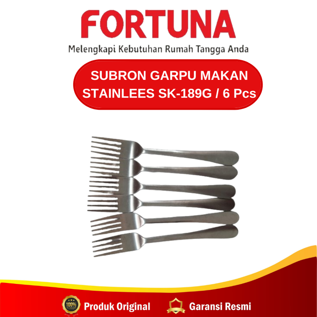 Jual Subron Garpu Makan Stainless SK-189G / 6 Pcs | Shopee Indonesia