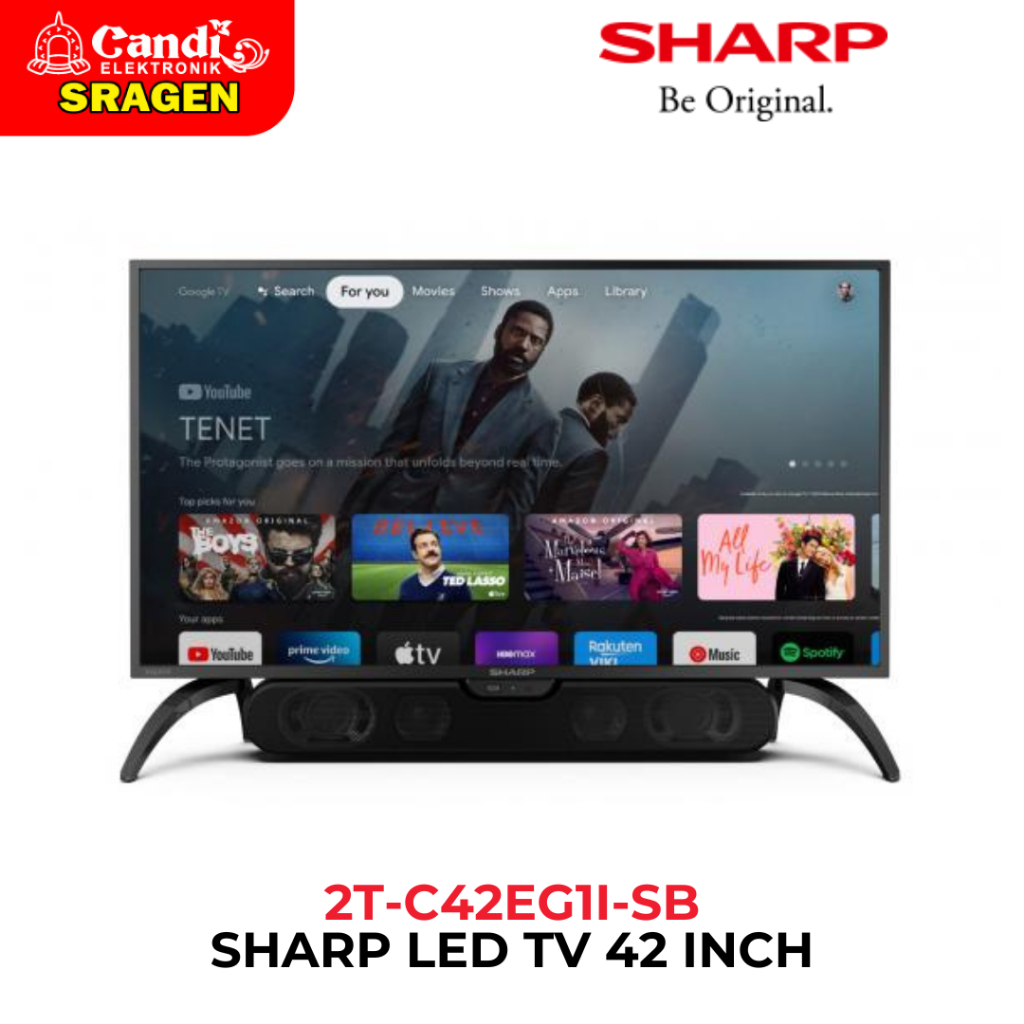 Jual SHARP Smart Android TV 42 Inch Full HD Plus Soundbar - 2T-C42EG1I-SB | Shopee Indonesia