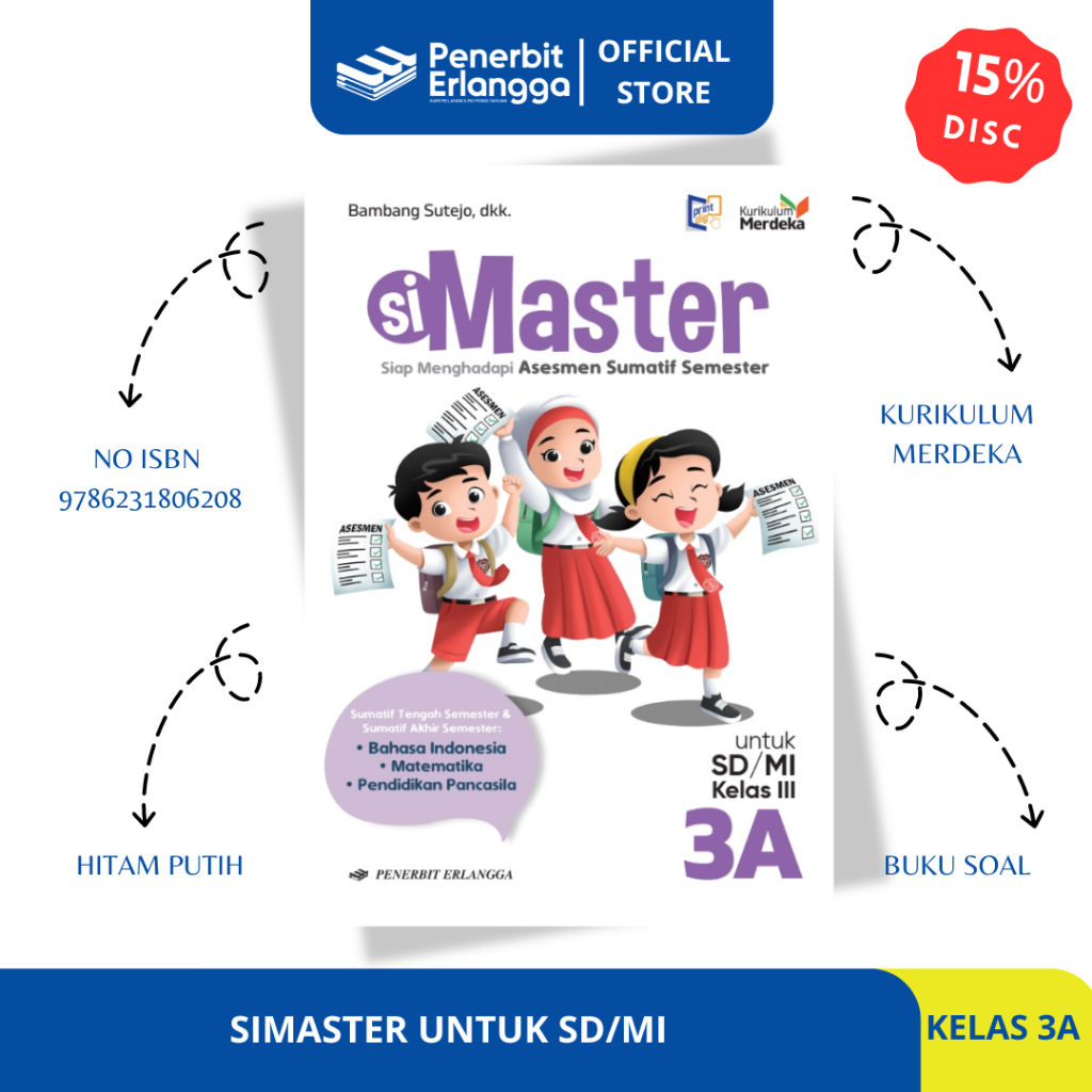 Jual [Erlangga Official] Buku Soal: Simaster Untuk Sd/Mi Kelas 3a ...